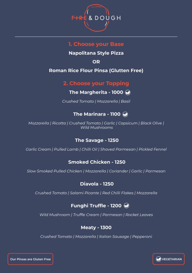 Fire n Dough – Menus